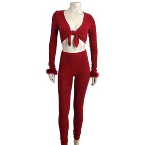 Trendy boutique | Pants & Jumpsuits | Sexy Fashion Red Metallic ...